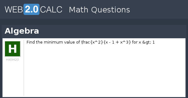 View question - Algebra