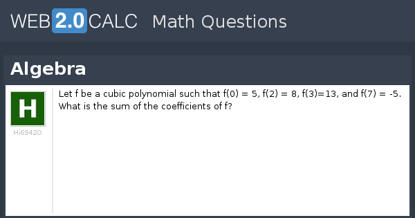 View question - Algebra