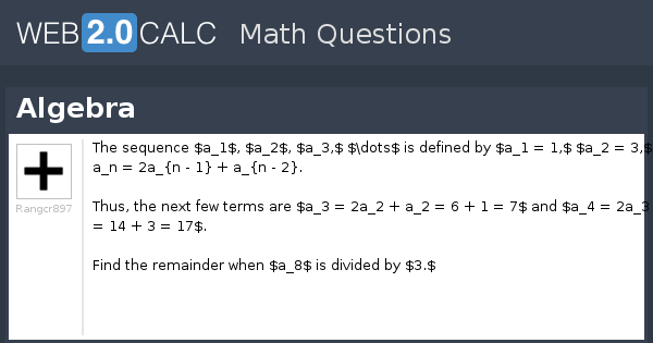 View question - Algebra