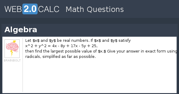 View question - Algebra