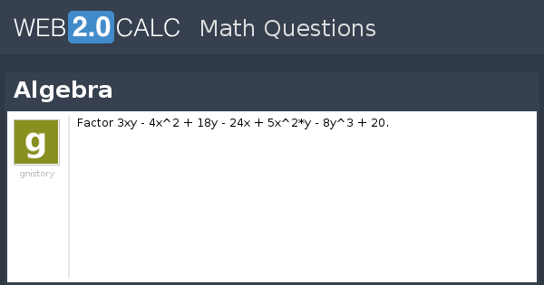 View question - Algebra