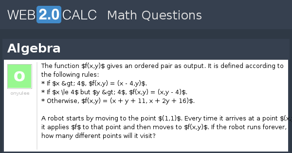 View question - Algebra