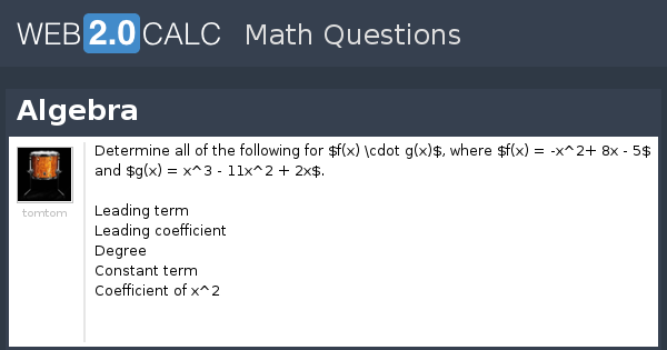View question - Algebra