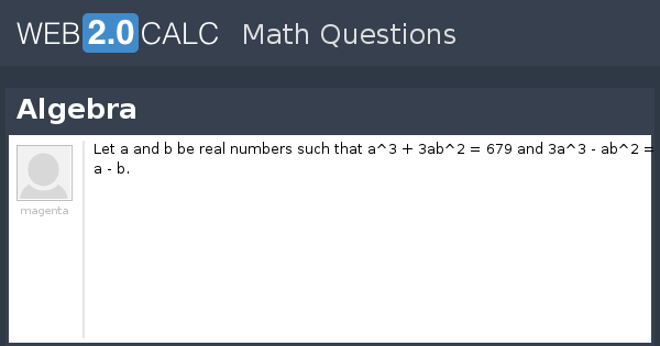 View question - Algebra