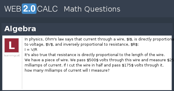 View question - Algebra