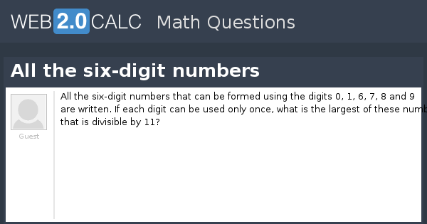 View question - All the six-digit numbers