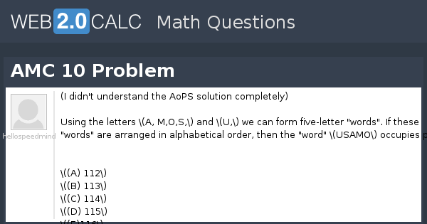 View question - AMC 10 Problem