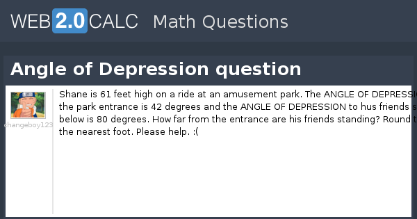 View question - Angle of Depression question