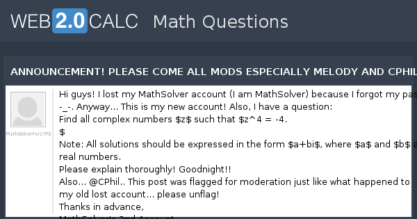 View question - ANNOUNCEMENT! PLEASE COME ALL MODS ESPECIALLY MELODY AND CPHIL!!