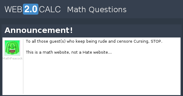 View question - Announcement!