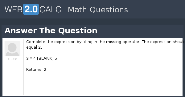 View question - Answer The Question