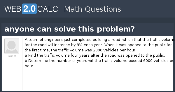 View question - anyone can solve this problem?