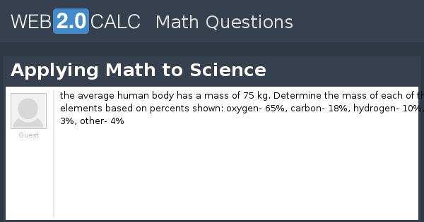 View question - Applying Math to Science