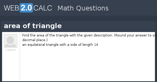 View question - area of triangle