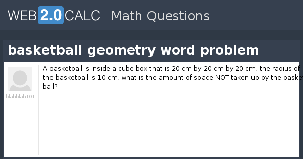View question - basketball geometry word problem