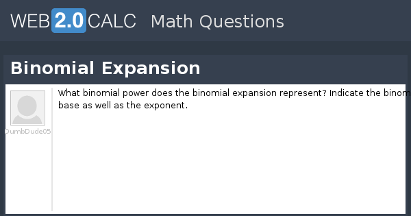View question - Binomial Expansion