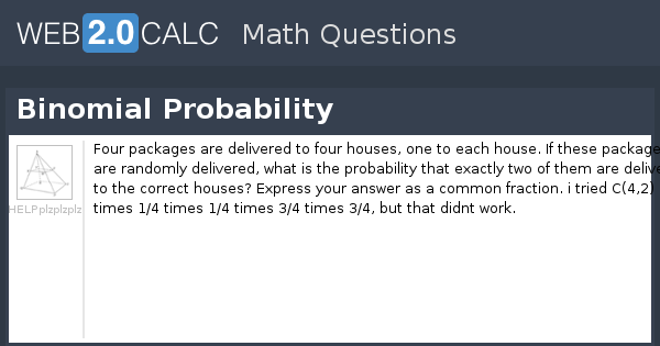 View question - Binomial Probability
