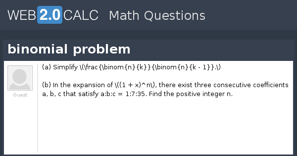 View question - binomial problem
