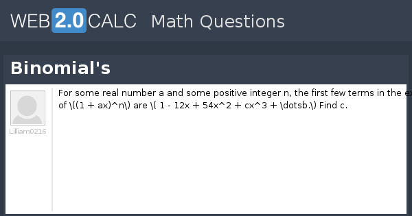 View question - Binomial's
