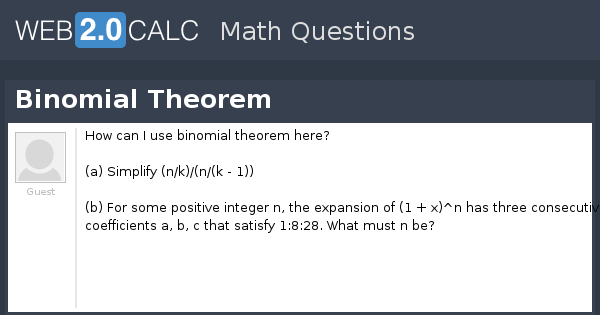 View question - Binomial Theorem
