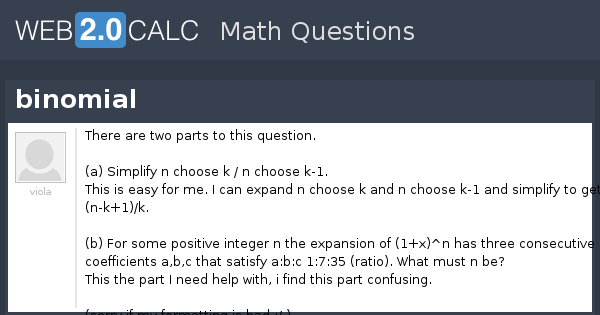 View question - binomial