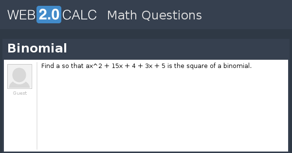 View question - Binomial
