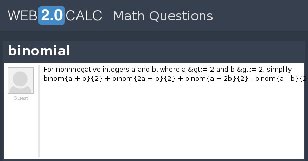 View question - binomial