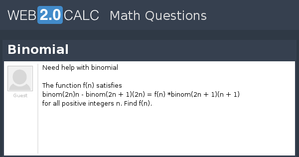 View question - Binomial