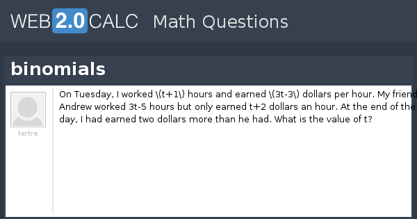View question - binomials