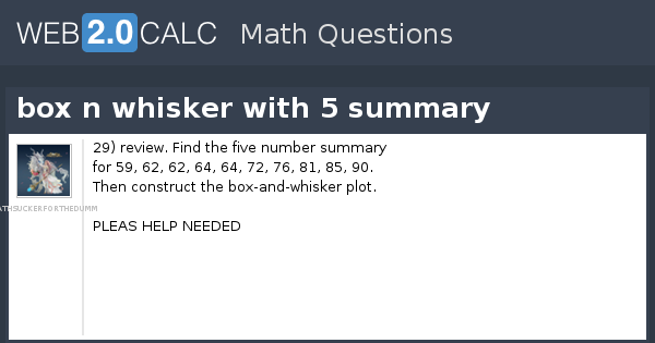 View question - box n whisker with 5 summary
