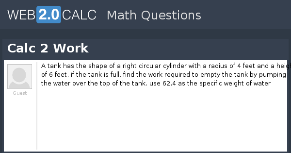 View question - Calc 2 Work