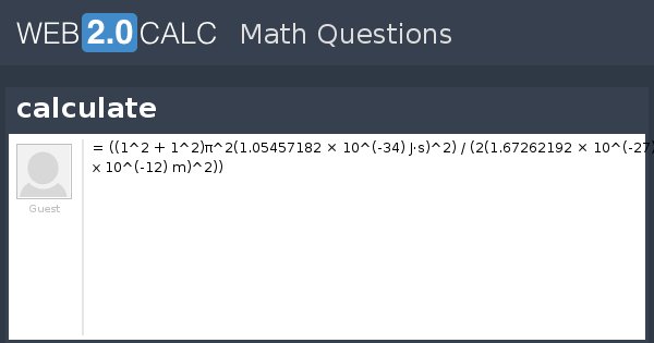 View question - calculate