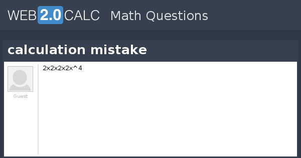 View question - calculation mistake