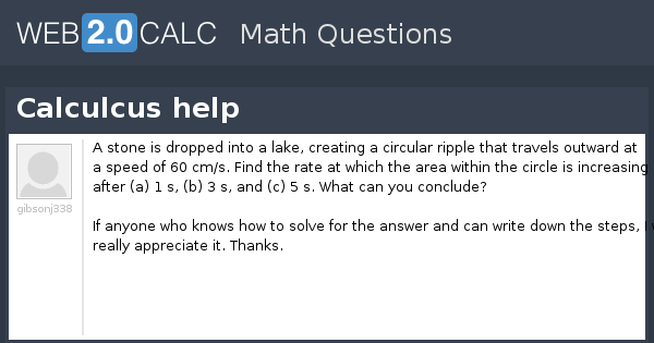 View question - Calculcus help