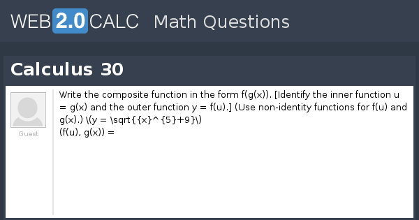 View question - Calculus 30