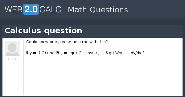 View question - Calculus question