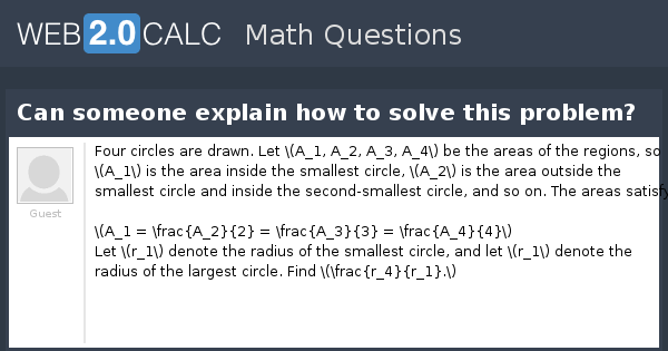 View question - Can someone explain how to solve this problem?