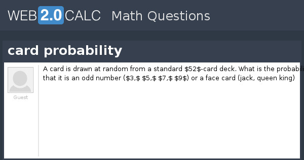 View question - card probability