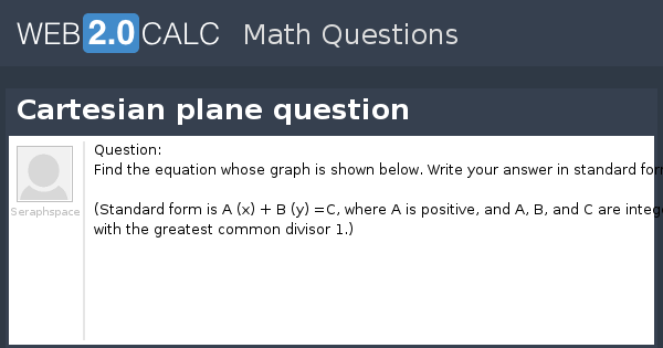 View question - Cartesian plane question