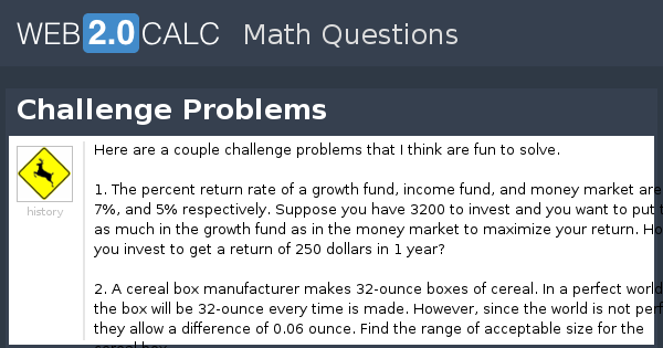 View question - Challenge Problems