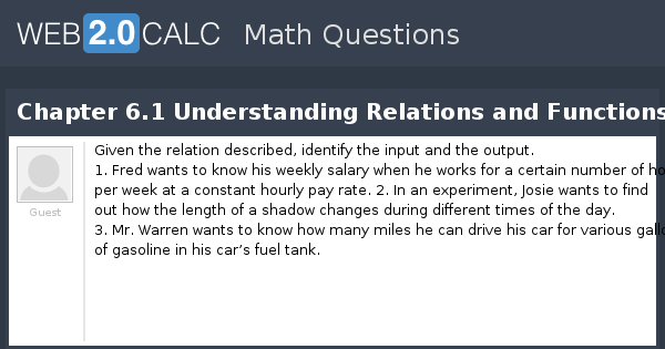 View Question Chapter 6 1 Understanding Relations And Functions