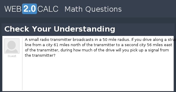 View question - Check Your Understanding