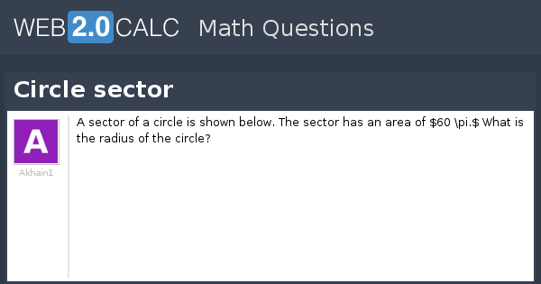 View question - Circle sector
