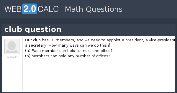 View question - club question