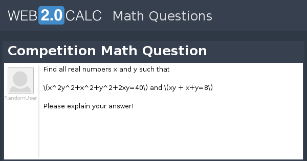 View question - Competition Math Question