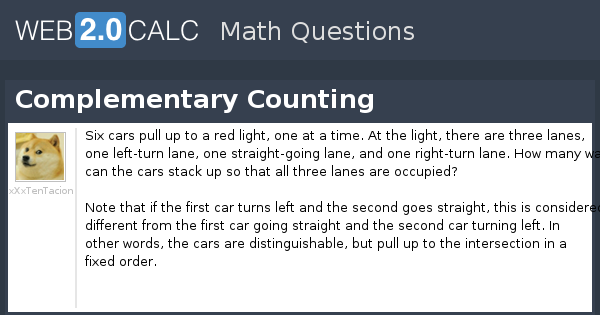 View question - Complementary Counting
