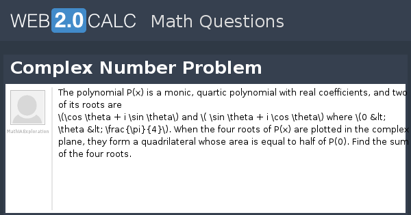 View question - Complex Number Problem