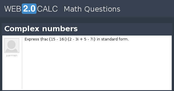 View question - Complex numbers