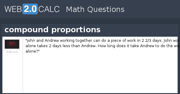 View question - compound proportions