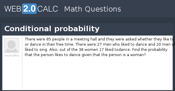 View question - Conditional probability